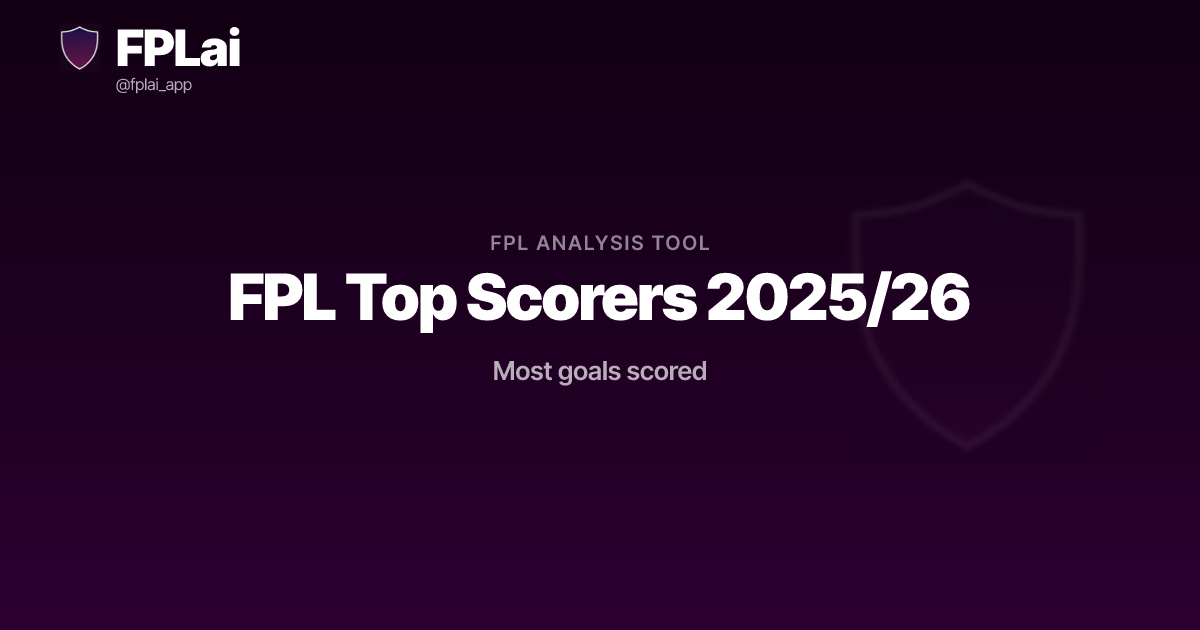 FPL Top Scorers 2025/26 - Full Table | FPLai